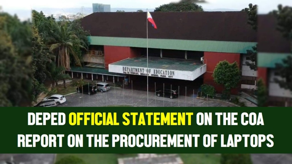 DEPED’S OFFICIAL STATEMENT ON THE COA REPORT